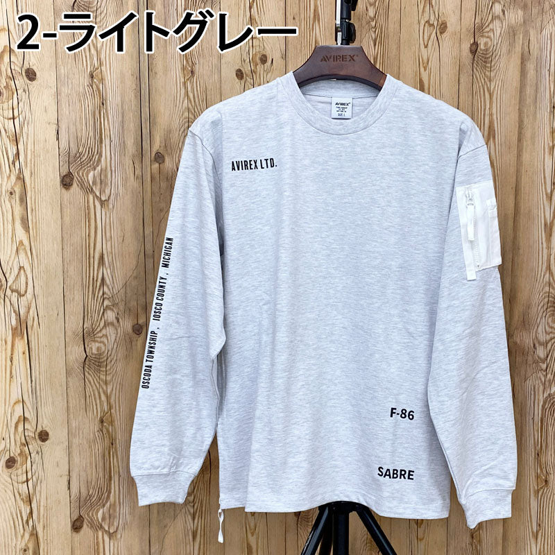 AVIREX アヴィレックス SIDE ZIP STENCIL T-SHIRT HAT IN THE RING サイドジップ ステンシル 長 ...